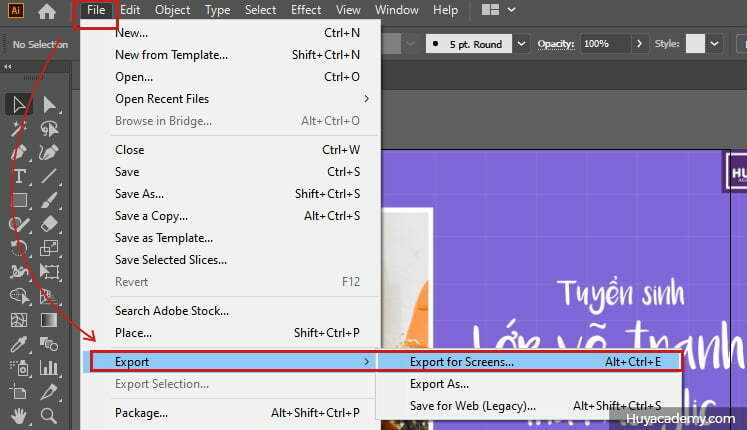 Lưu file jpg, png trong Adobe Illustrator